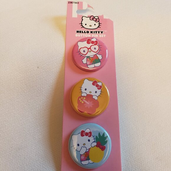 Hello Kitty | Accessories | Hello Kitty Pink Yellow And Blue Button ...